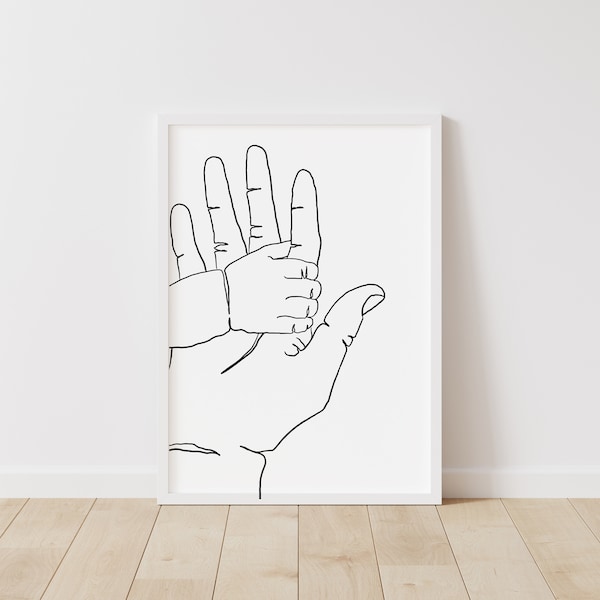 Parent and Child Holding Hands Line Art - Etsy