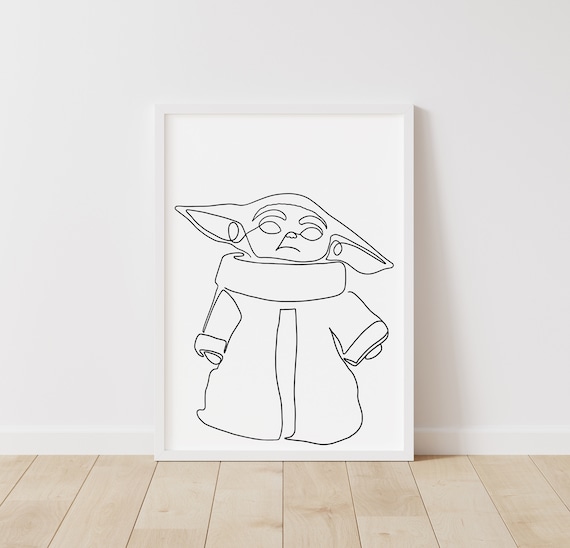 Star Wars Print: Baby Yoda Grogu the Kid Star Wars Line | Etsy