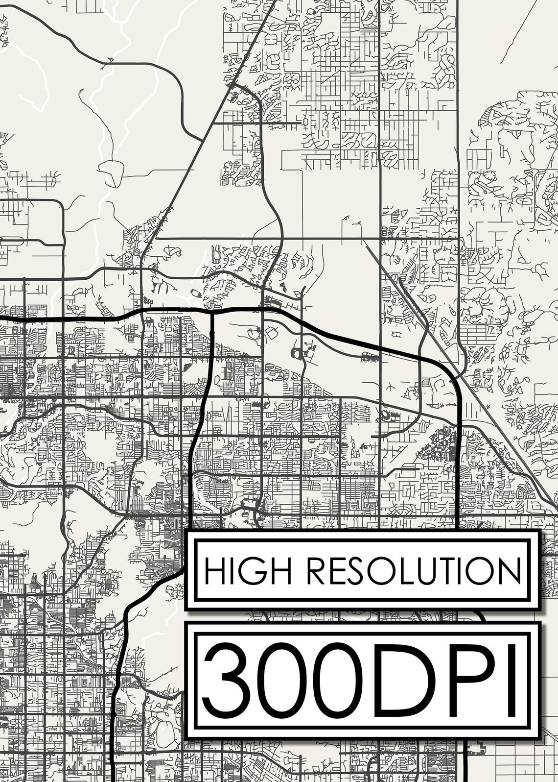 Phoenix Arizona Map Arizona City Digital Download Phoenix - Etsy