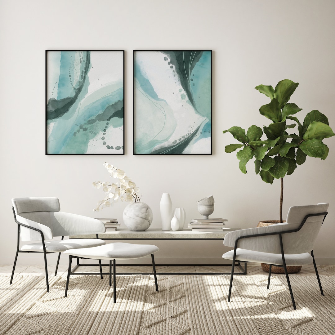 Colorful Blue Art, Abstract Art, Digital Prints, Printable Wall Art ...