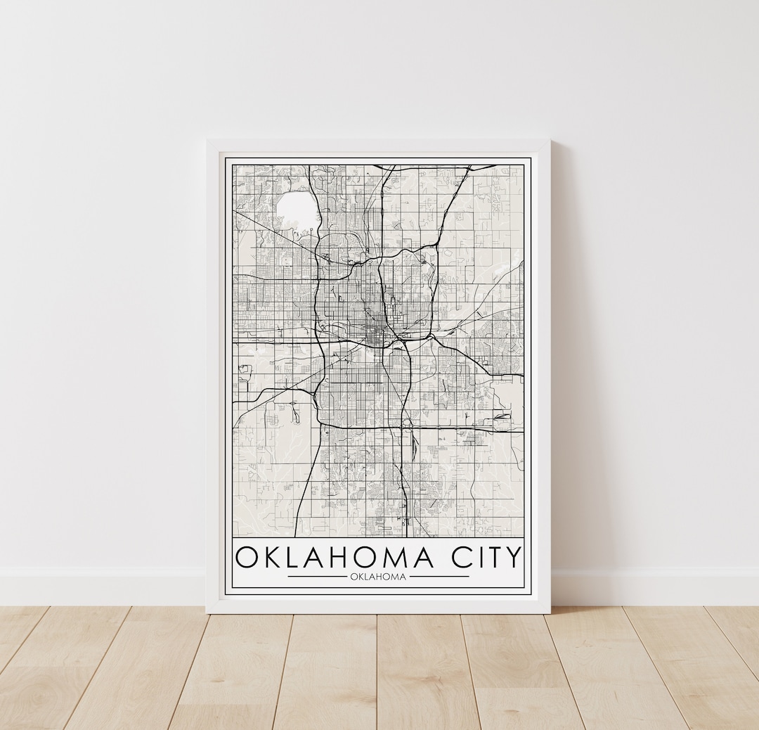 Oklahoma City, Oklahoma Map – Oklahoma Digital Download – Oklahoma City ...