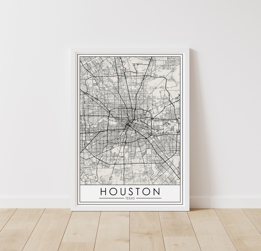Houston, Texas Map – Texas Digital Download – Houston Printable Street ...