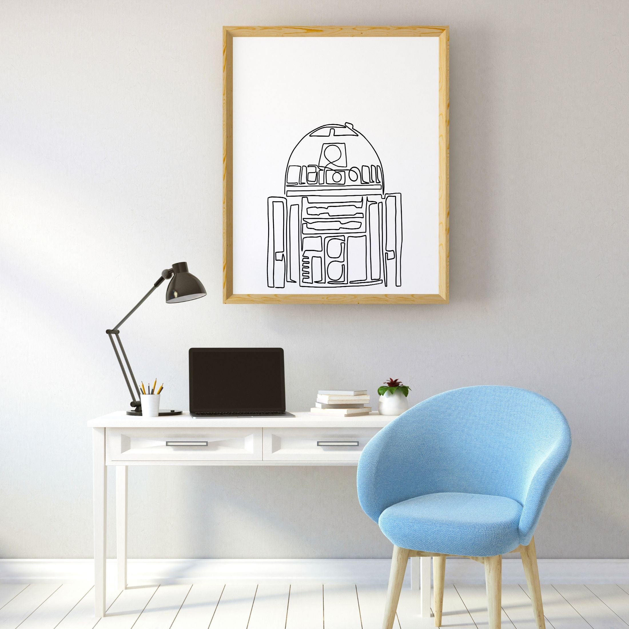 Star Wars Print: R2D2 Star Wars Line Art Instant Download - Etsy