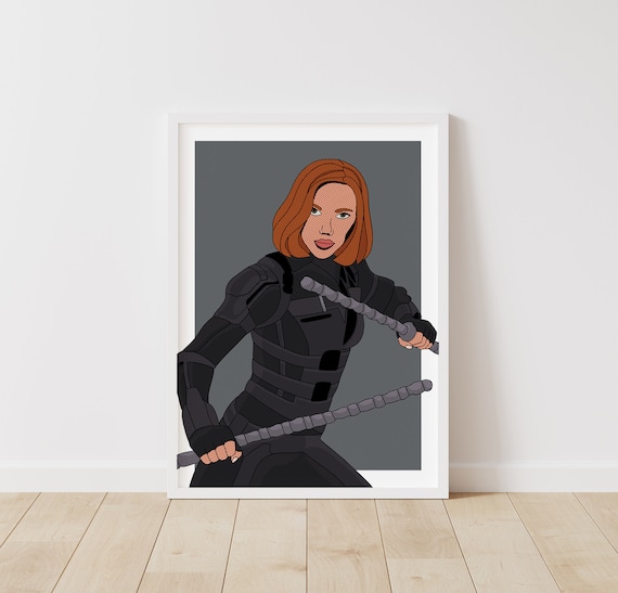 Marvel Black Widow Avengers Line Art Instant Download - Etsy