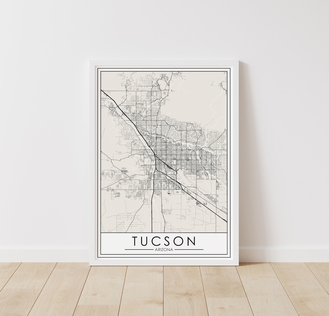 Tuscon, Arizona Map - Arizona Map Digital Download - Tuscon Printable ...