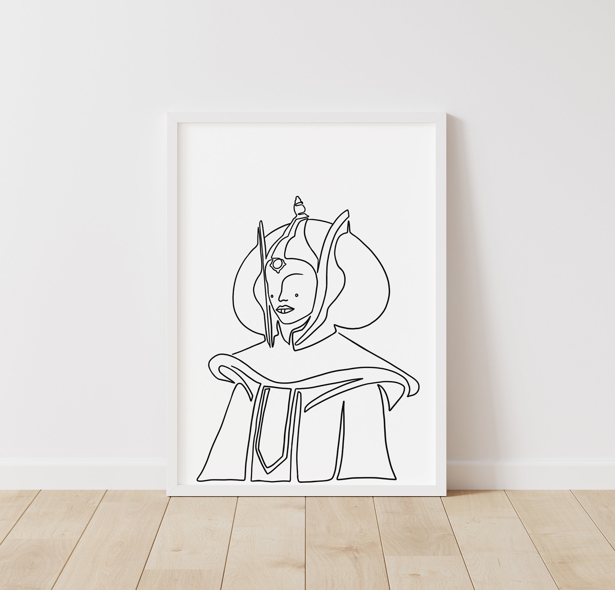 Star Wars Print: Queen Padme Amidala – Star Wars Line Art – Instant ...