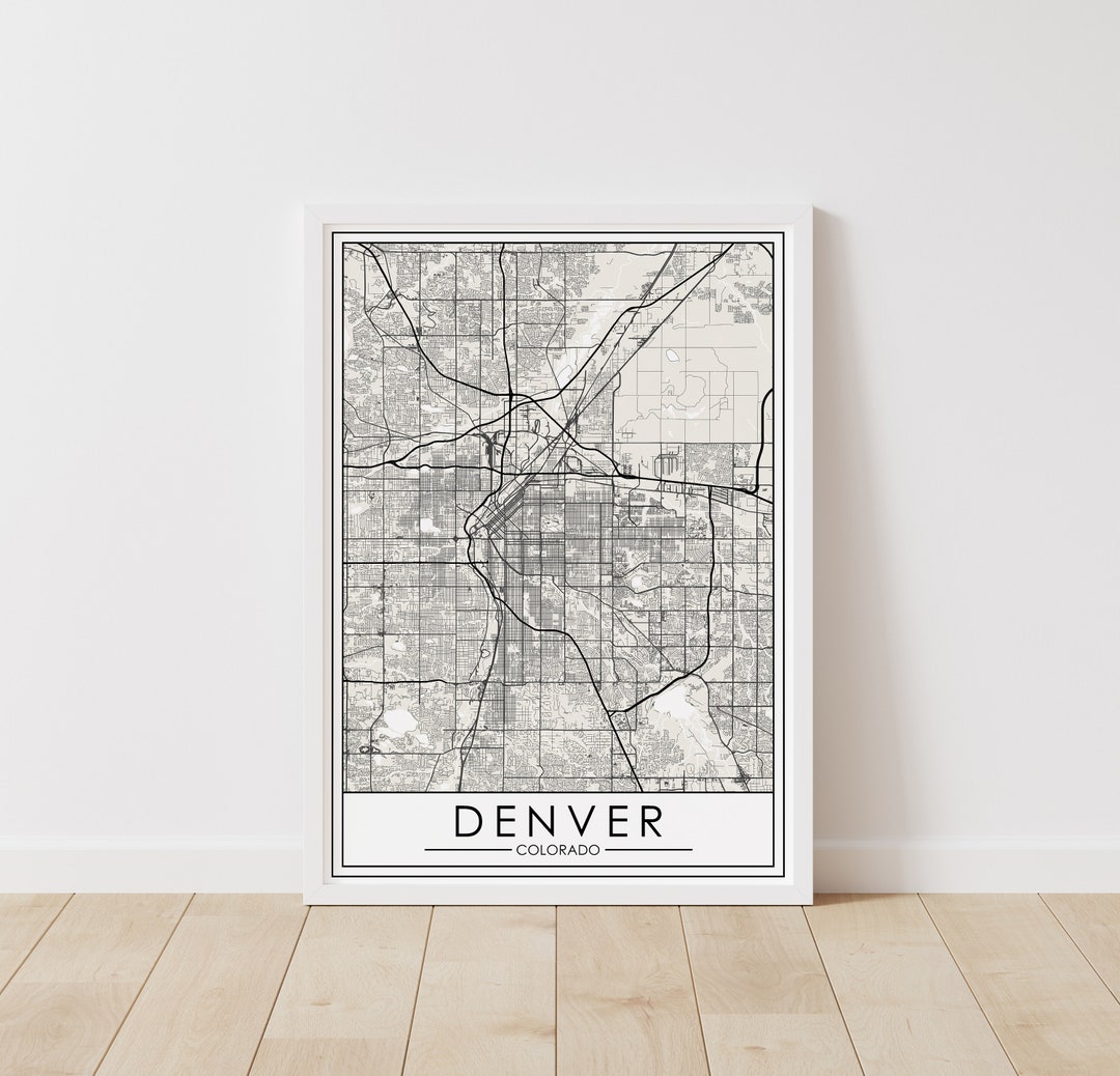 Denver, Colorado Map – Colorado Digital Download – Denver City ...