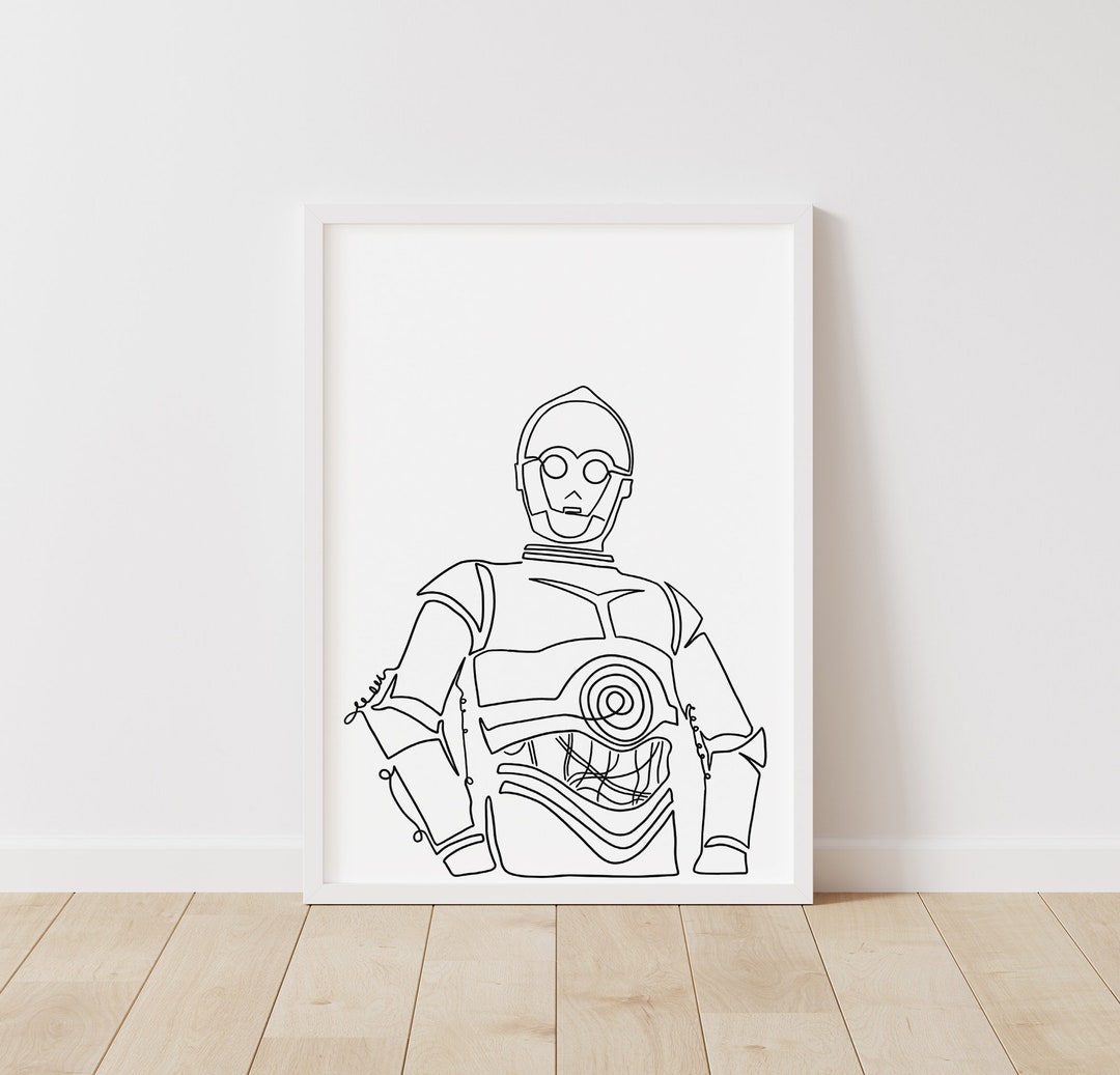 Star Wars Print: C-3PO – Star Wars Line Art – Instant Download ...