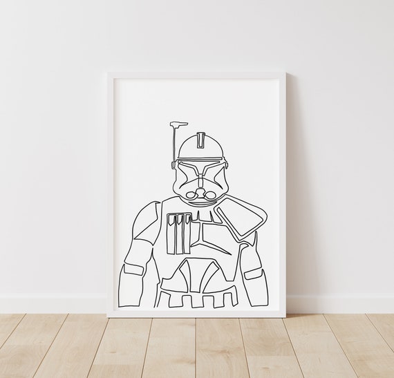 Star Wars Print: Captain Rex Star Wars Line Art Instant | Etsy