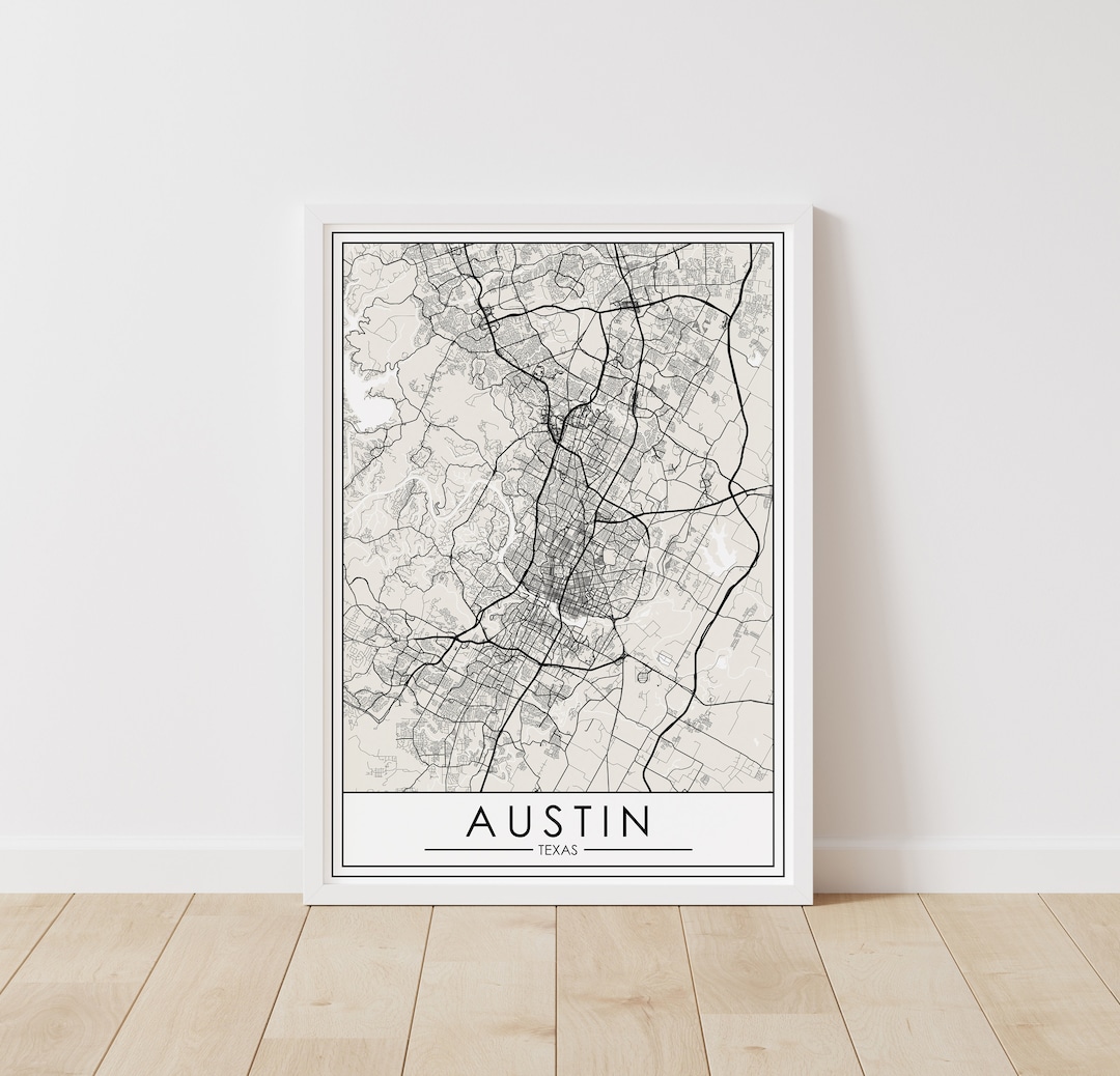 Austin, Texas Map – Texas Digital Download – Austin Printable Street ...