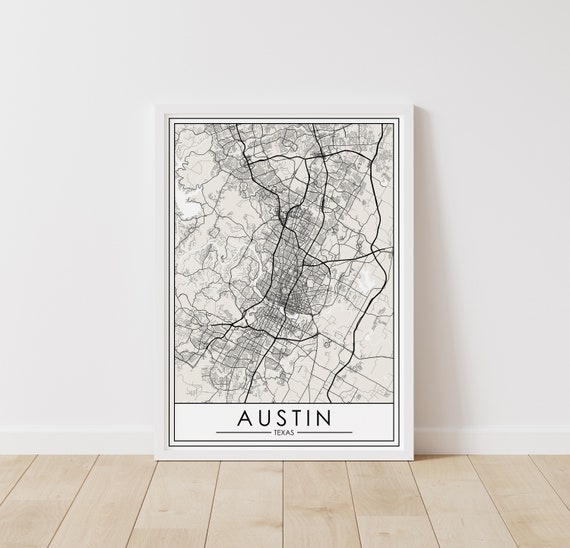 Austin Texas Map Texas Digital Download Austin Printable | Etsy