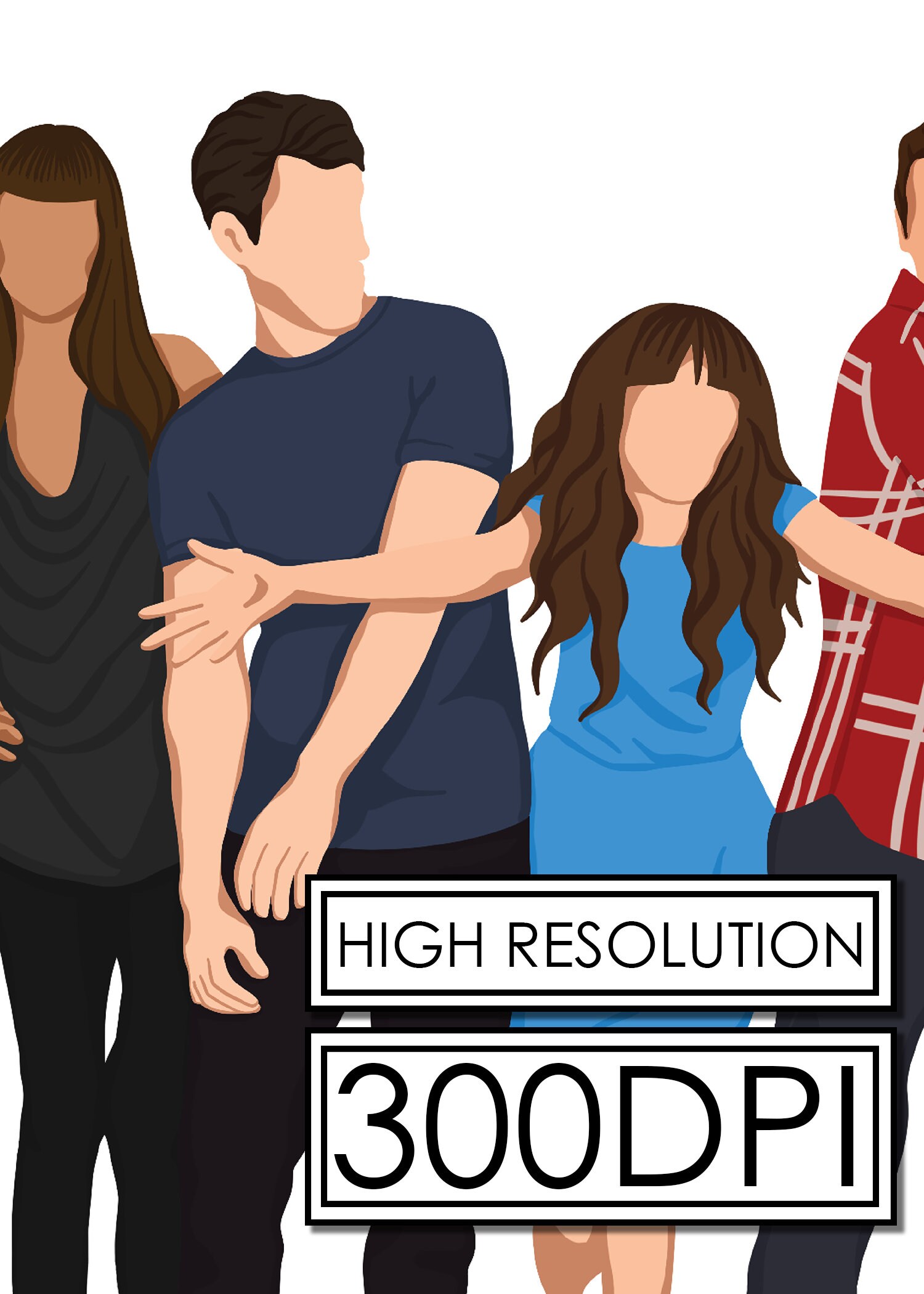 New Girl Print Pop Line Art Instant Download Illustration - Etsy