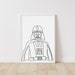 Star Wars Print: Darth Vader – Star Wars Line Art – Instant Download ...