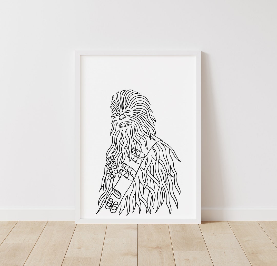 Star Wars Print: Chewbacca – Chewie – Star Wars Line Art – Instant ...