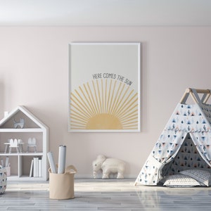 Retro Nursery Art – Here Comes the Sun Print – Instant Download ...