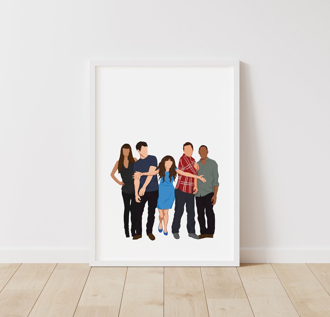 New Girl Print – Pop Line Art – Instant Download Illustration – TV ...