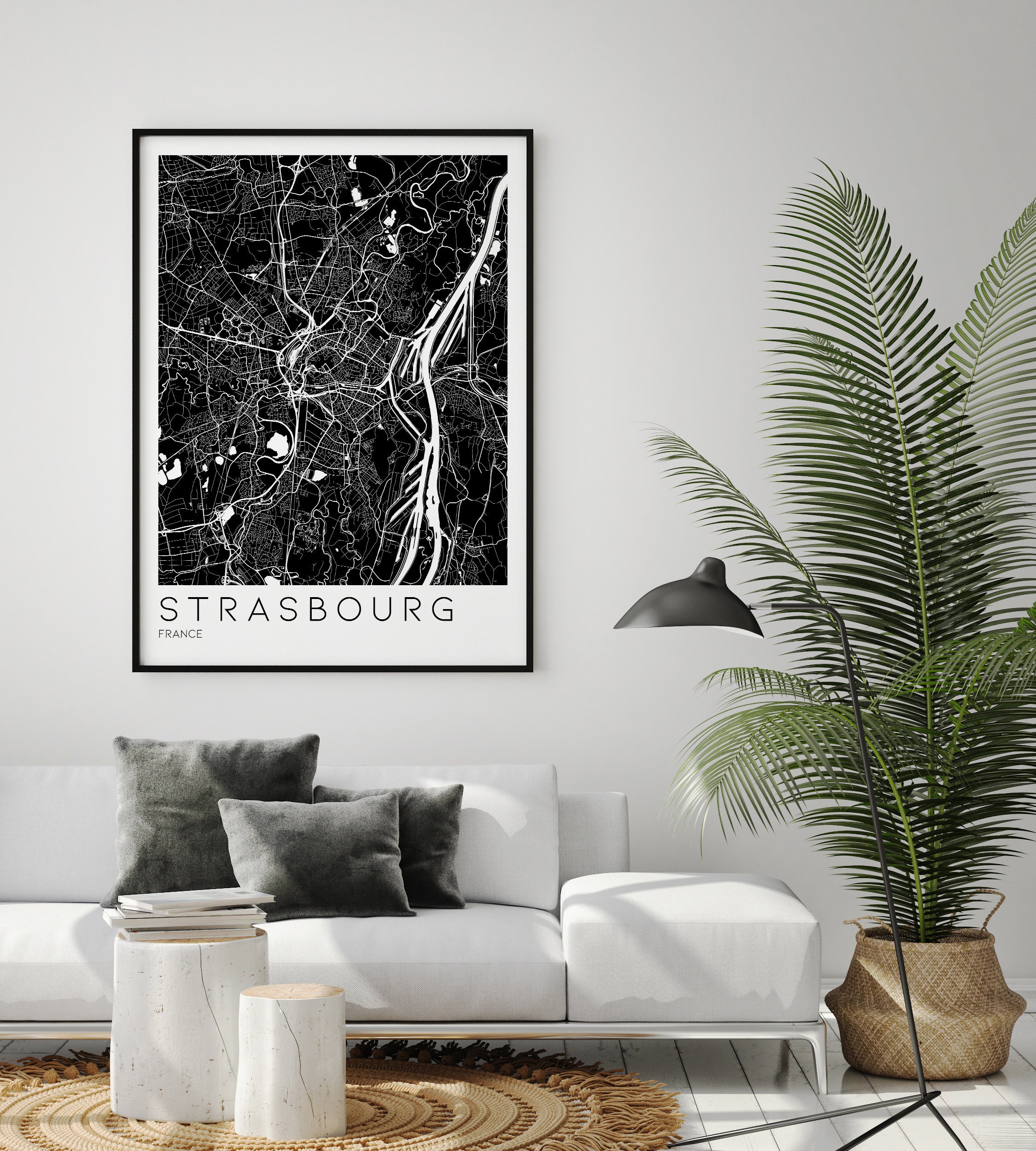 Strasbourg, France Map – France Map Digital Download – Strasbourg ...