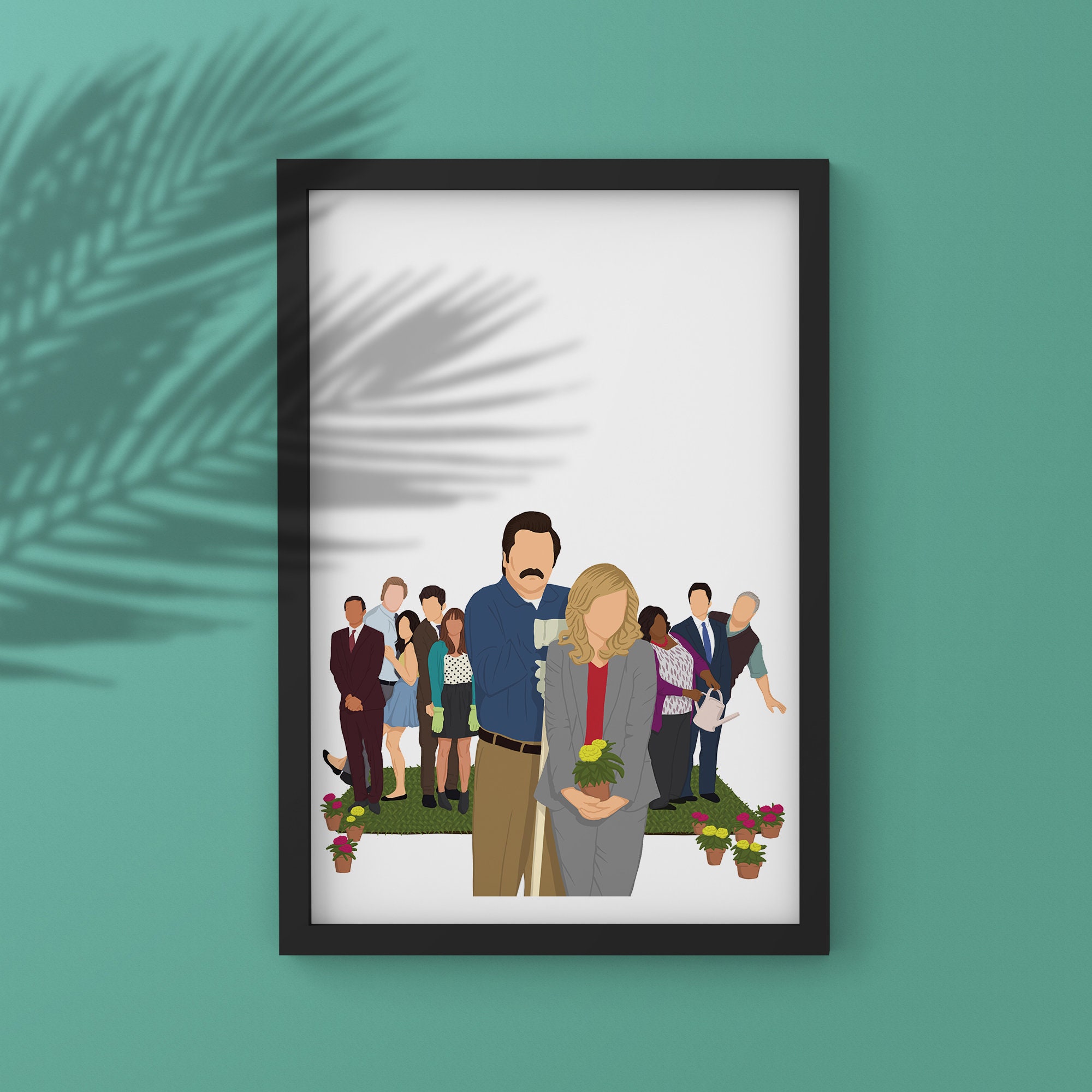 Parks and Recreation Print Pop Line Art Parks and Rec | Etsy