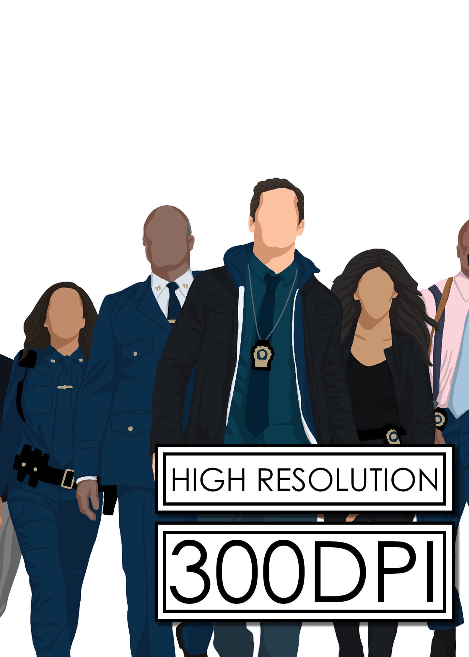 Brooklyn 99 Print Pop Line Art Instant Download - Etsy