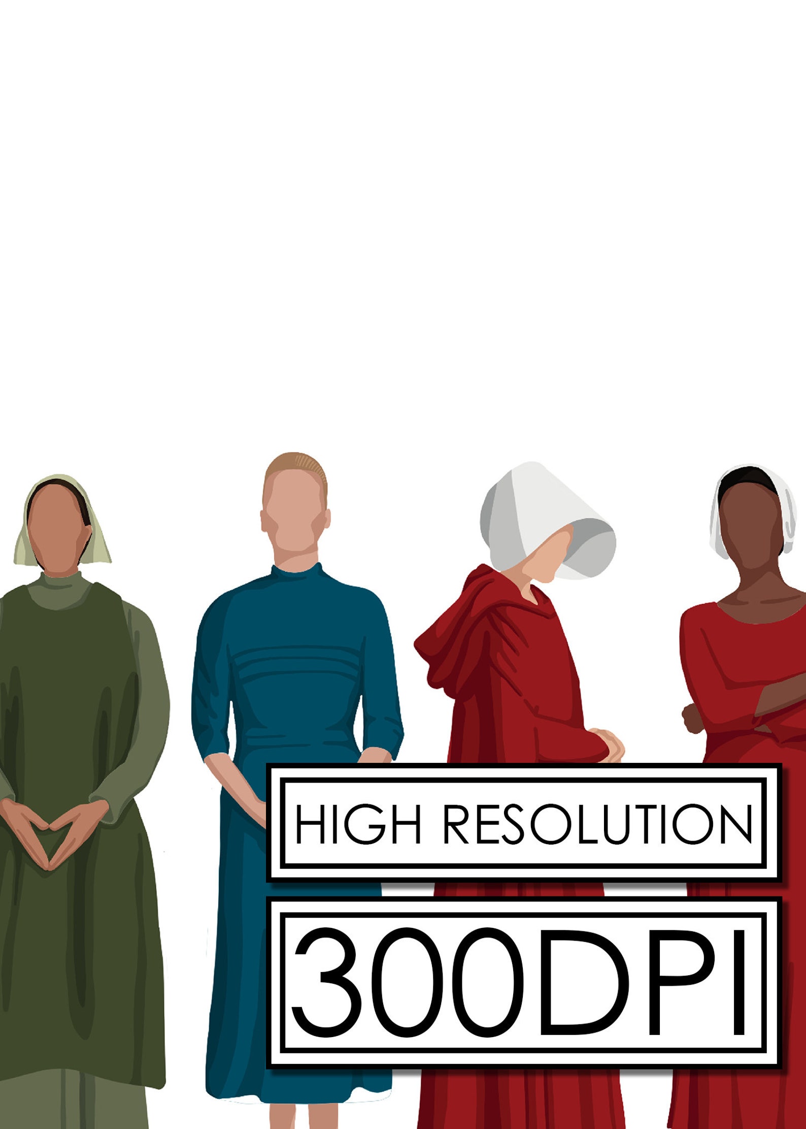 Handmaid's Tale Print – Pop Line Art – Instant Download Illustration ...