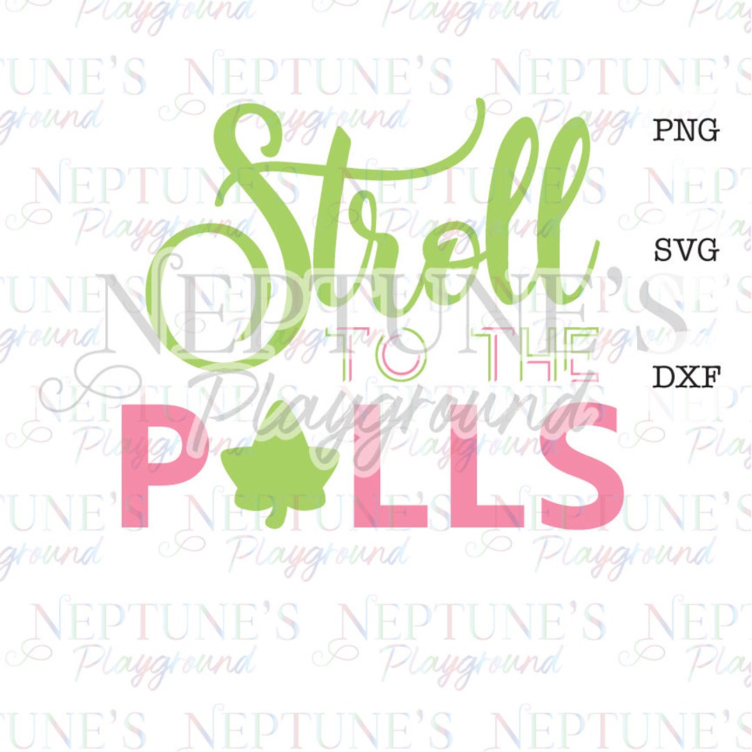 Stroll to the Polls-svg-digital Download-pink and Green Ivy Leaf - Etsy