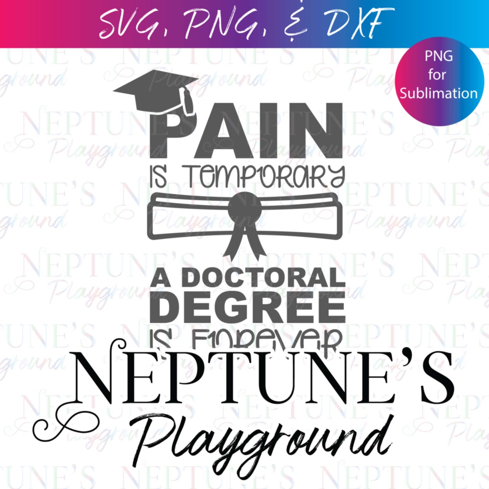 Doctoral Degree SVG Design: Graduation Craft File (digital Download) - Etsy