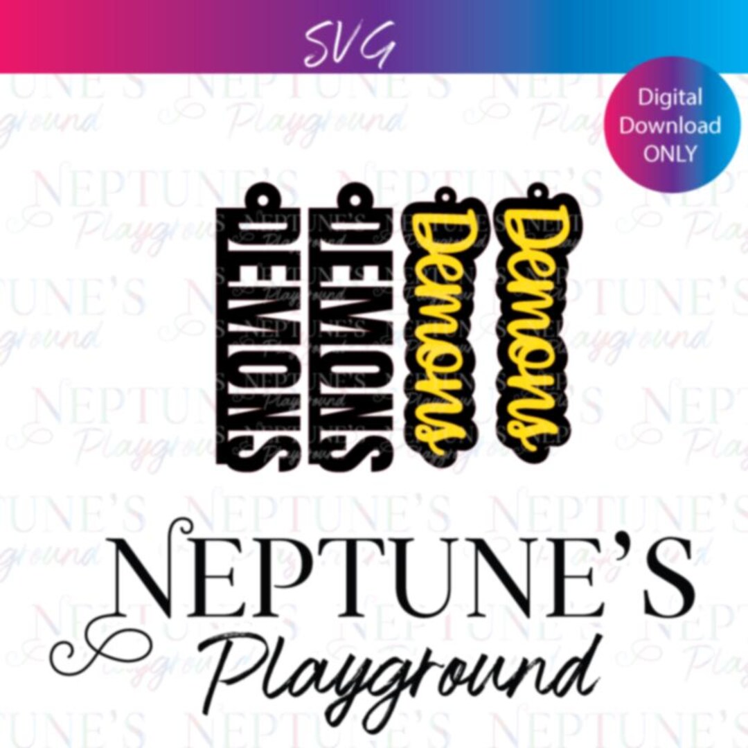 Demons Sports Earrings Laser SVG Cut File - Etsy