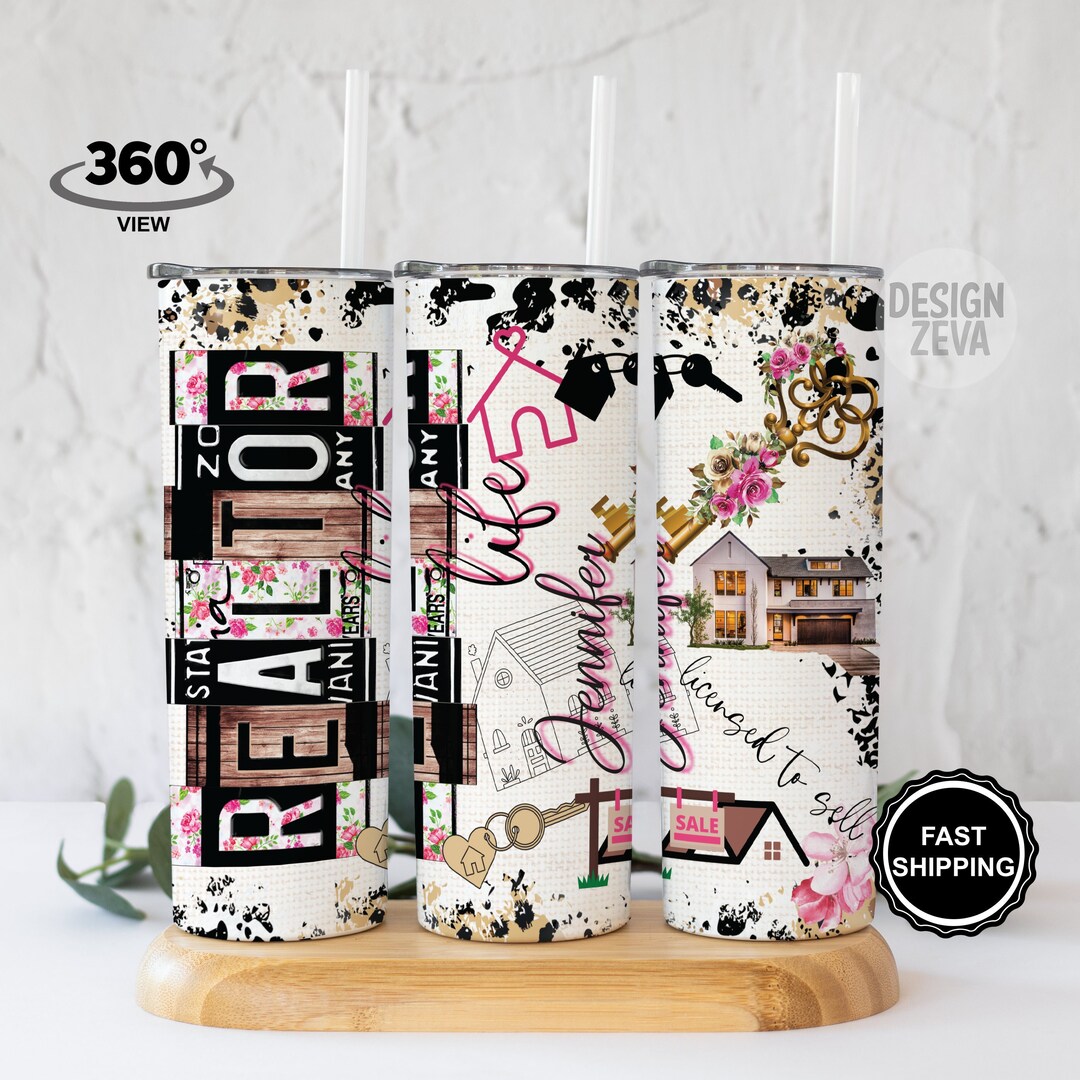 Realtor Personalized Tumbler Cup, Real Estate Agent Custom Tumbler Cup ...