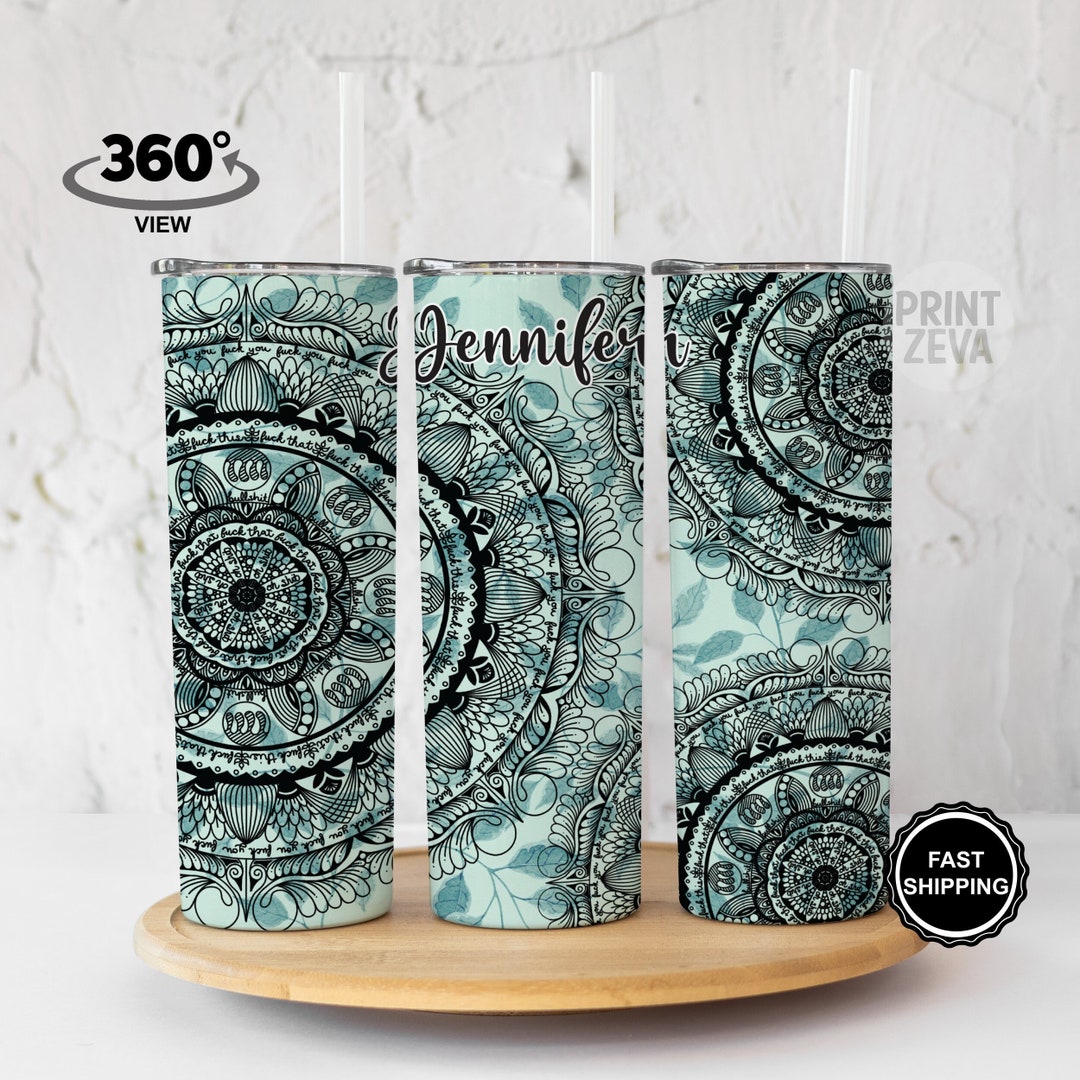 Hidden Curse Words Mandala Tumbler, Cuss Words Tumbler Personalized ...
