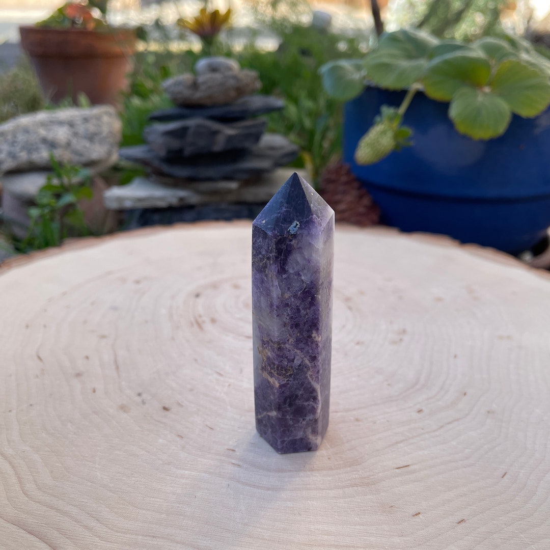 Purple Silky/velvet Fluorite Tower Point Purple Opal Obelisk Healing ...