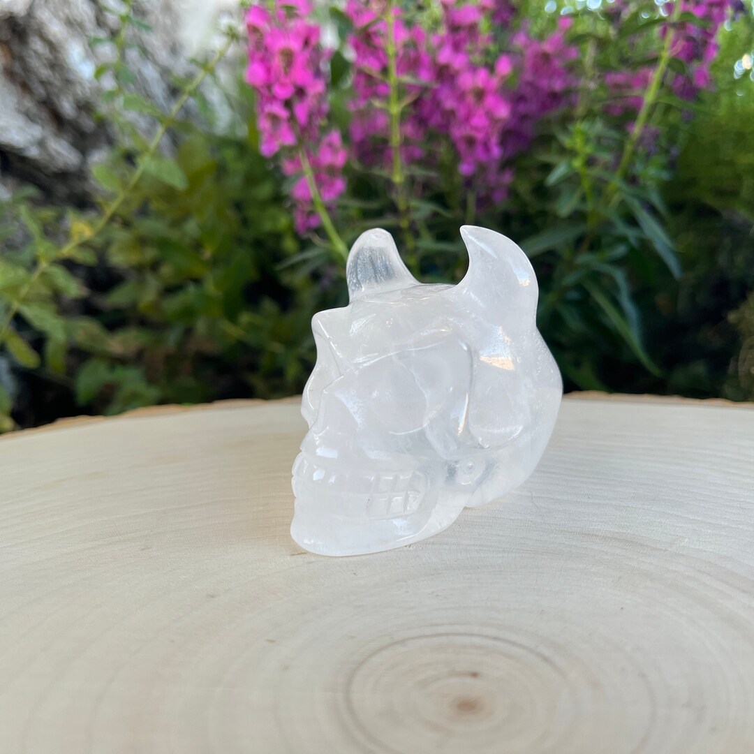 Quartz Devil Skull | Healing Crystal | Reiki | Meditation | Chakra ...