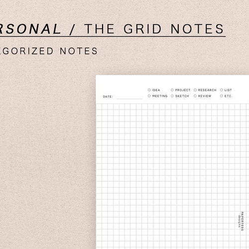 Personal the Grid Notes Categorized Notes Minimal Design - Etsy