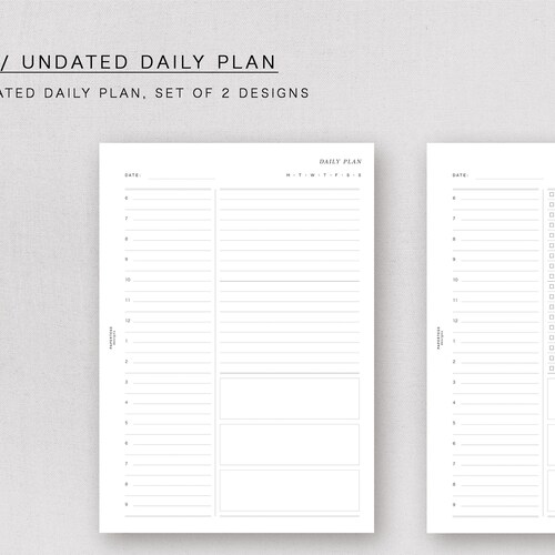 A5 UNDATED DAILY Grids Printable Inserts - Etsy