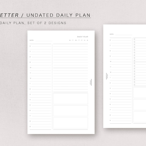 Half Letter Planner Inserts Printable Daily Inserts - Etsy