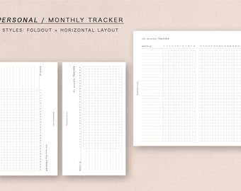 PERSONAL RINGS Habit Tracker, PRINTABLE Planner Insert, Monthly Weekly ...