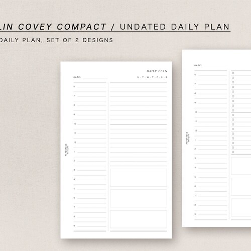 Daily Planner FC Compact Size Printable Inserts 24hours - Etsy