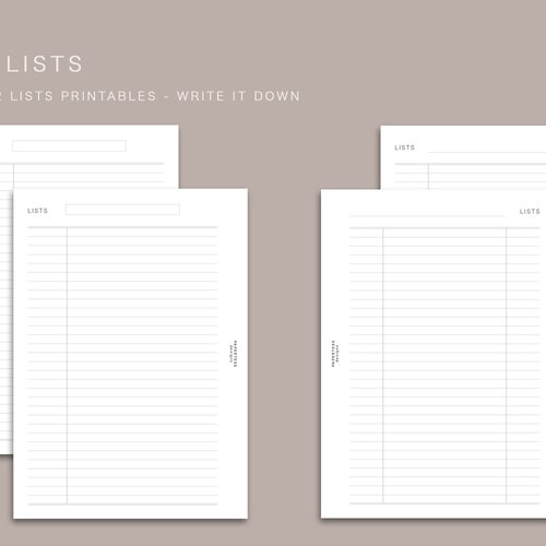 A6 NOTES 2 Sets of Minimal NOTES Designs Printable - Etsy