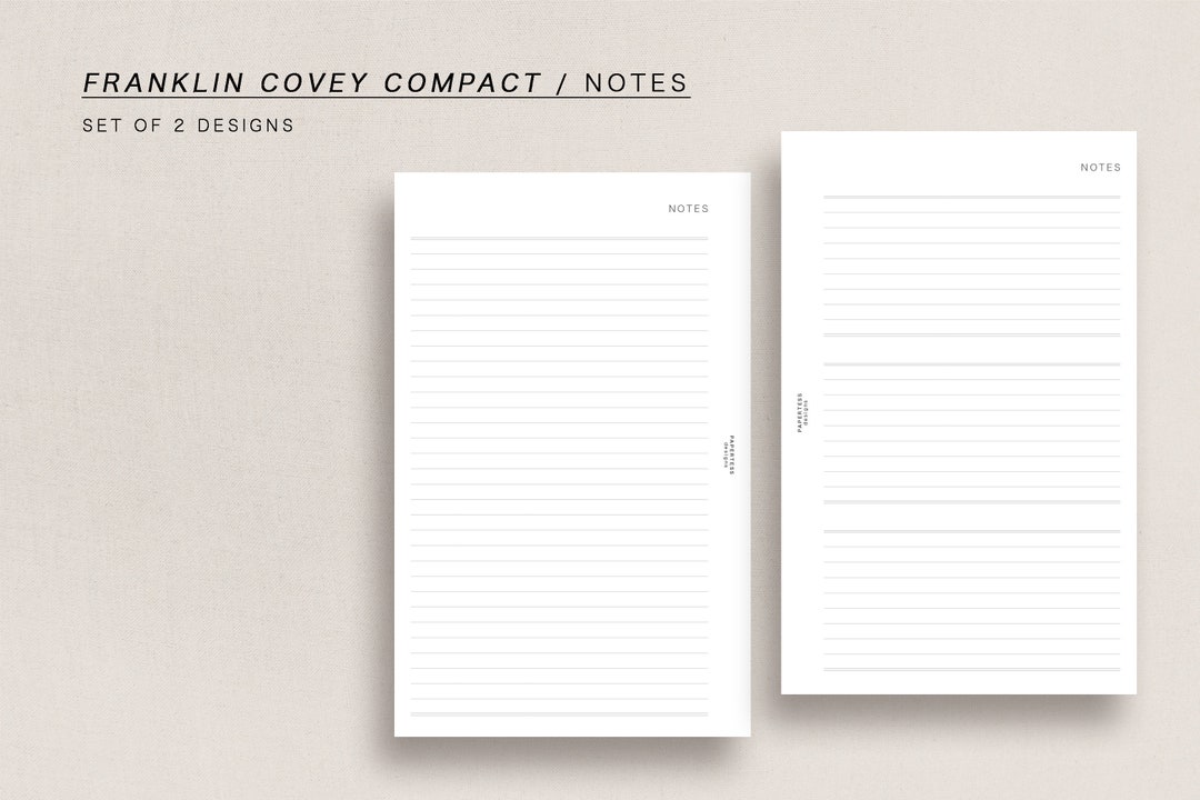 FC Compact - NOTES - 2 Sets of Minimal Notes Designs, Franklin Covey ...