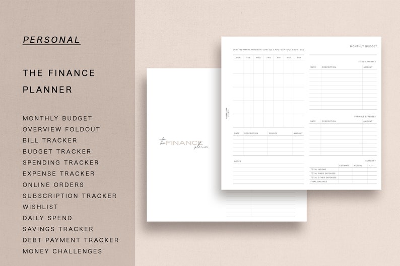Personal - the Finance Planner, Printable Insert - Etsy