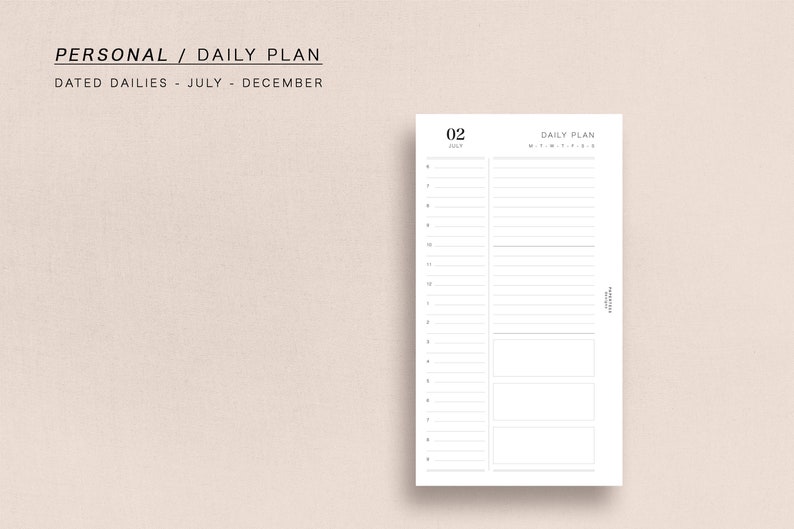 PERSONAL - DAILIES - Dated Daily Plan, Minimal but Functional, July ...