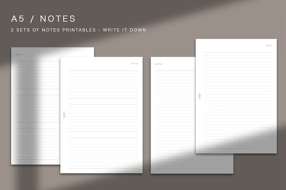 A5 NOTES 2 Sets of Minimal Notes Designs A5 Size - Etsy