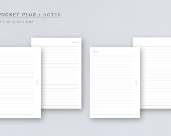 POCKET NOTES 2 Sets of Minimal NOTES Designs Printable | Etsy