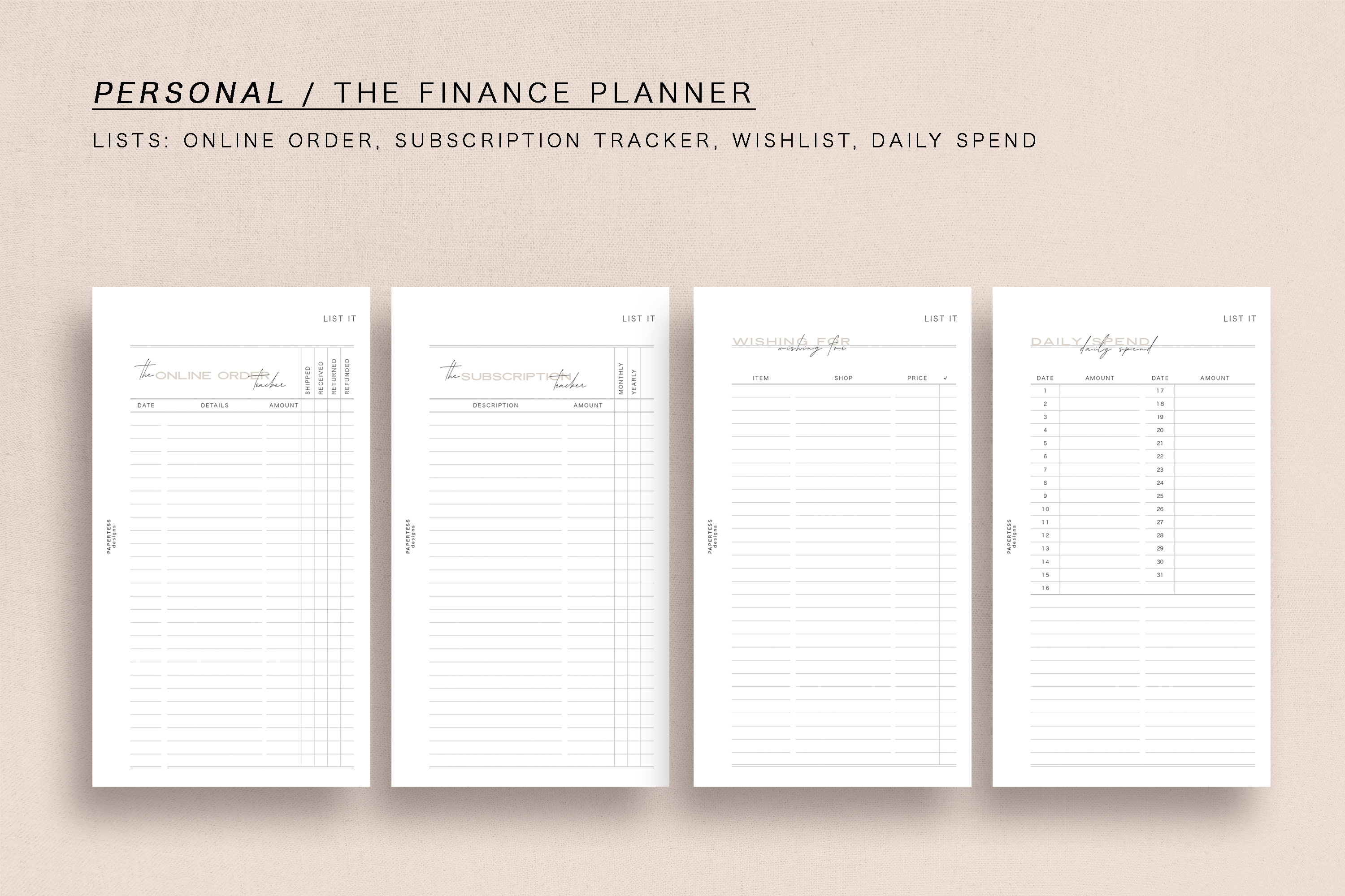 Personal The Finance Planner printable inserts | Etsy