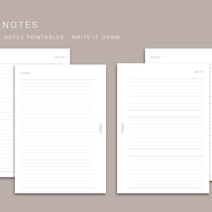 A6 NOTES 2 Sets of Minimal NOTES Designs Printable - Etsy