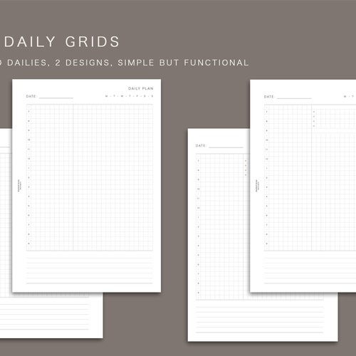 A5 UNDATED DAILY Grids Printable Inserts - Etsy
