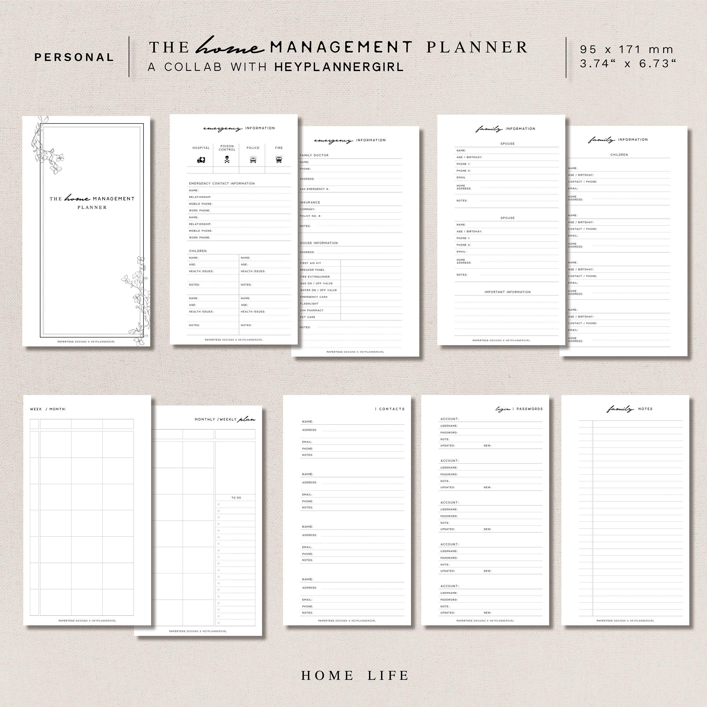 Personal the Home Management Planner A Collaboration With - Etsy