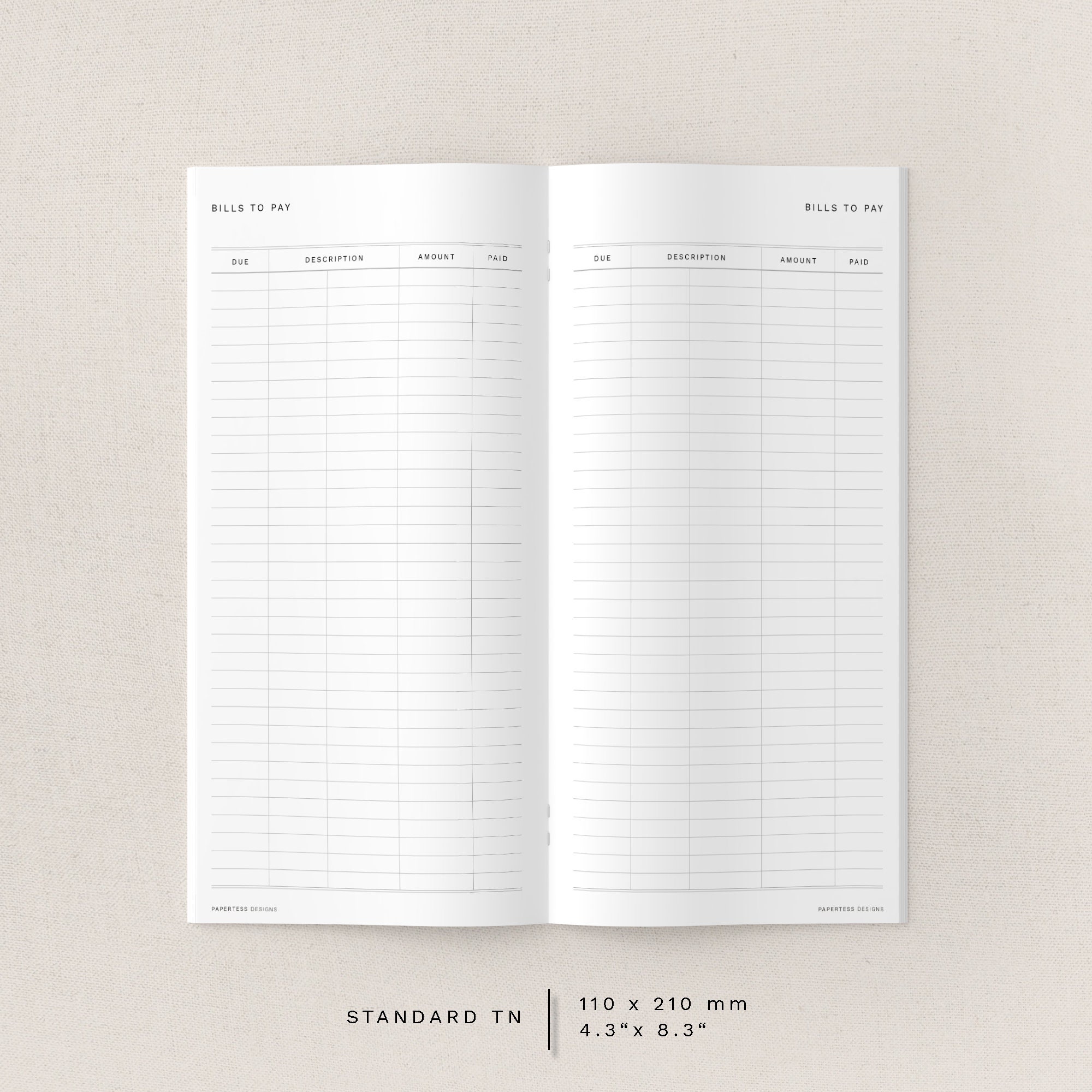 Standard TN - Finance Essentials Inserts - Minimal Design, Printable ...