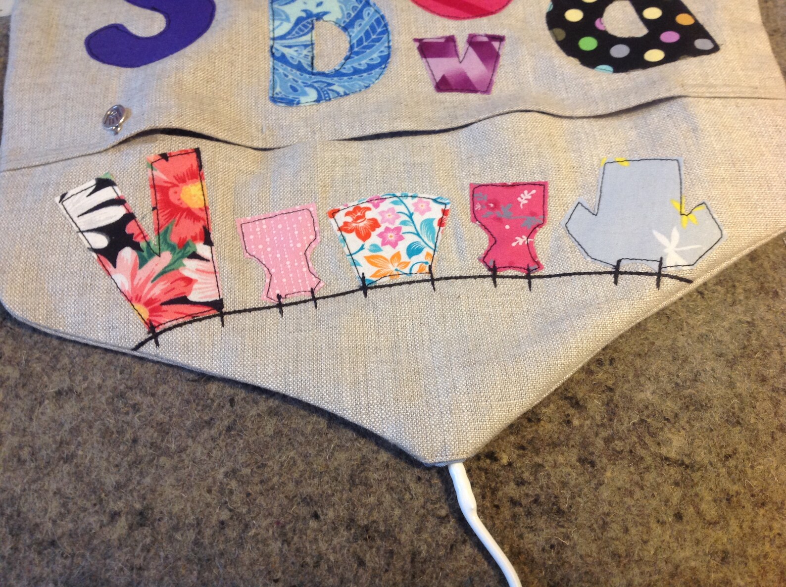 Appliqued Peg Bag Pattern - Lined and Raw Edged Applique - Sew With ...