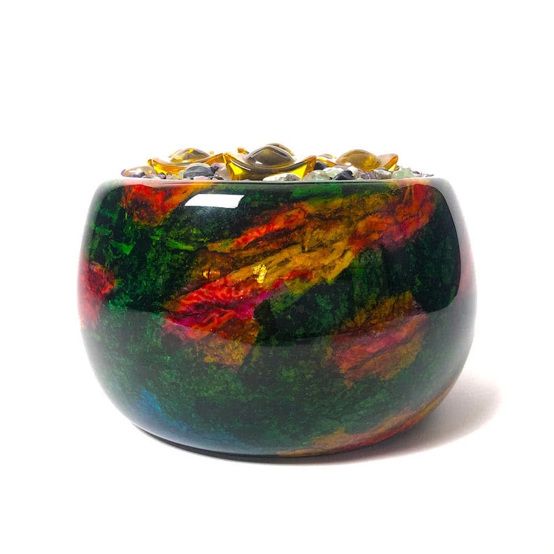 ARTFINITY™ - Rainbow Stone Treasure Bowl, Feng Shui Decor Chinese ...