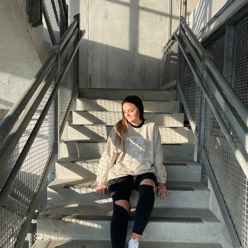 Authenticity Over Perfection Crewneck Dark Chocolate Sand - Etsy